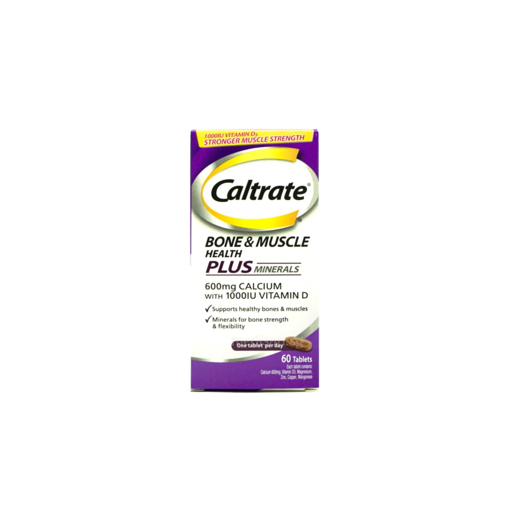 Caltrate Bone & Muscle Health Plus 600mg + Vit D 60’s – Medisan